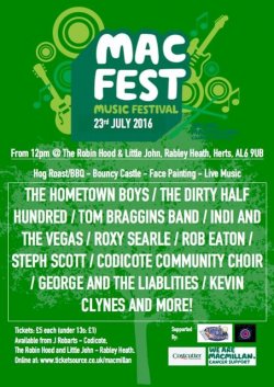 Macmillan Macfest 2016 festival details, lineup and ticket information